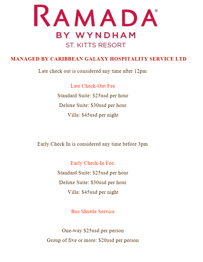 Opening Hours – RAMADA BY WYNDHAM